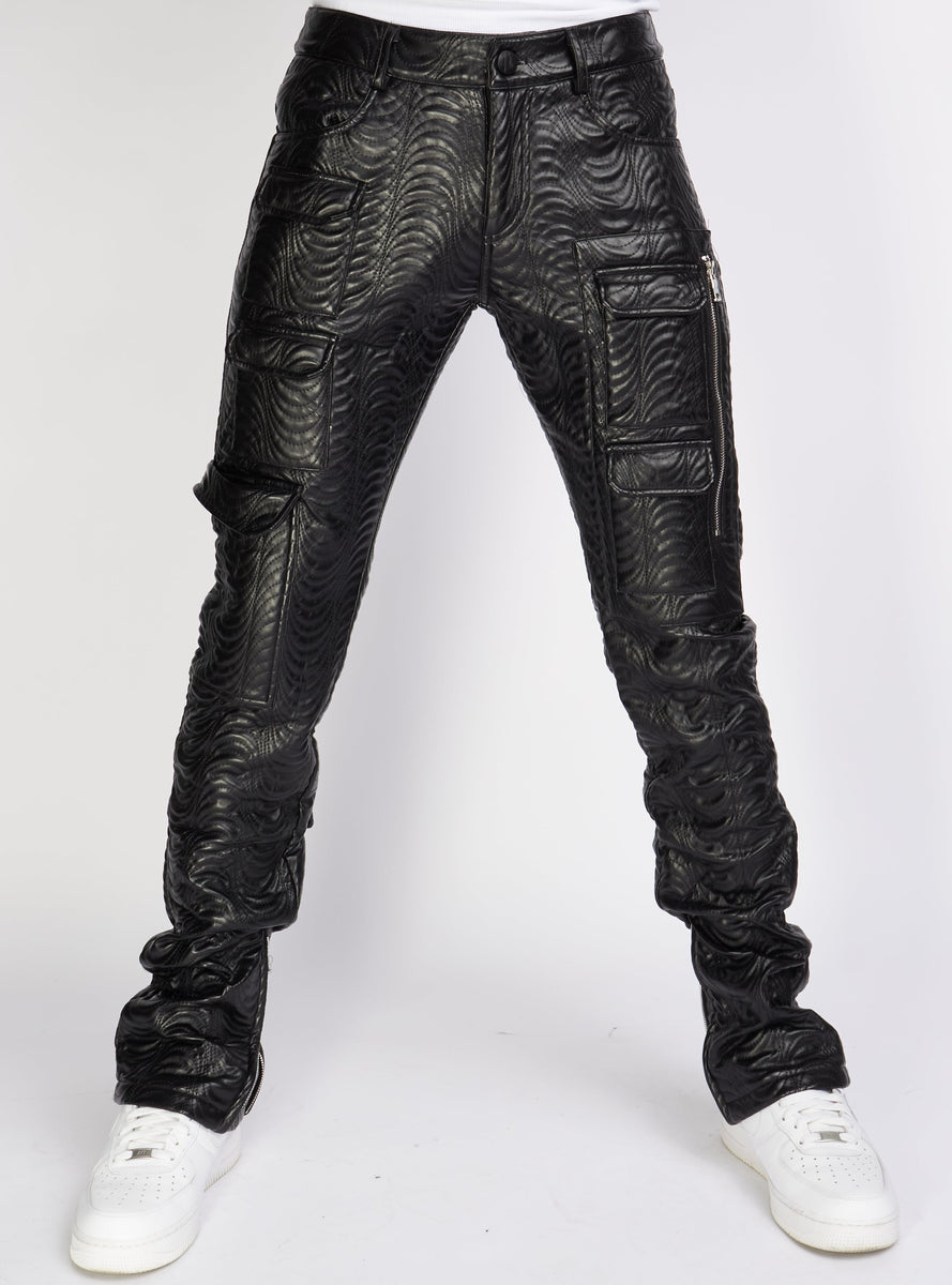 Politics Jeans - Cargo PU Leather Stacked - Murphy - Black - 551