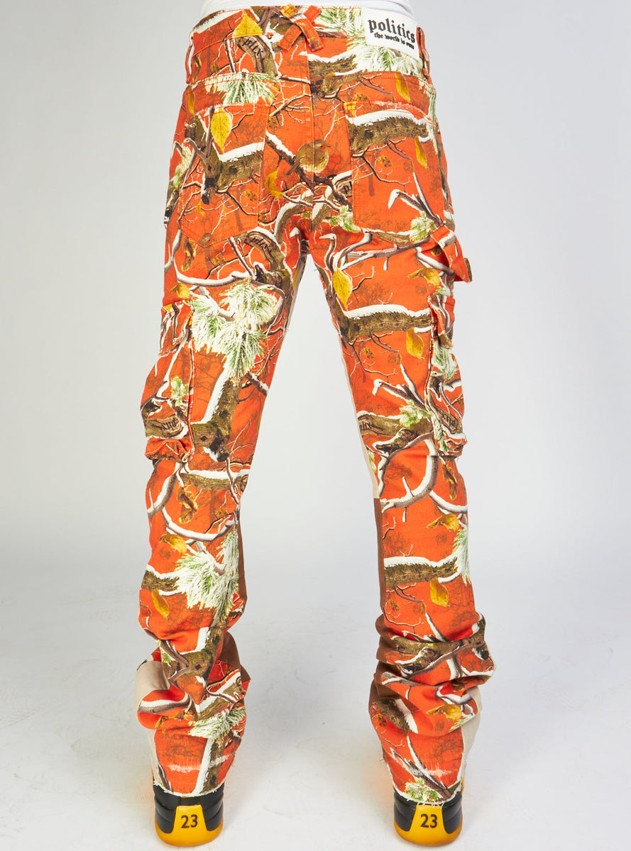 Politics Jeans - Mott - Orange Camo - Cargo Stacked Denim - 519